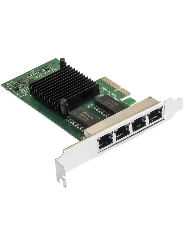 Сетевой адаптер Exegate EXE-I350-T4V2 EX292508RUS (PCI-E x4 v2.1, порты 4xRJ45, 10/100/1000Mbps
