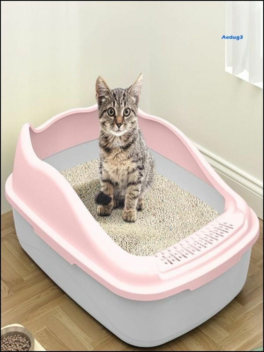 Кошачий туалет с защитой полузакрытый открытый лоток с дезодорирующим эффектом, принадлежности для животных