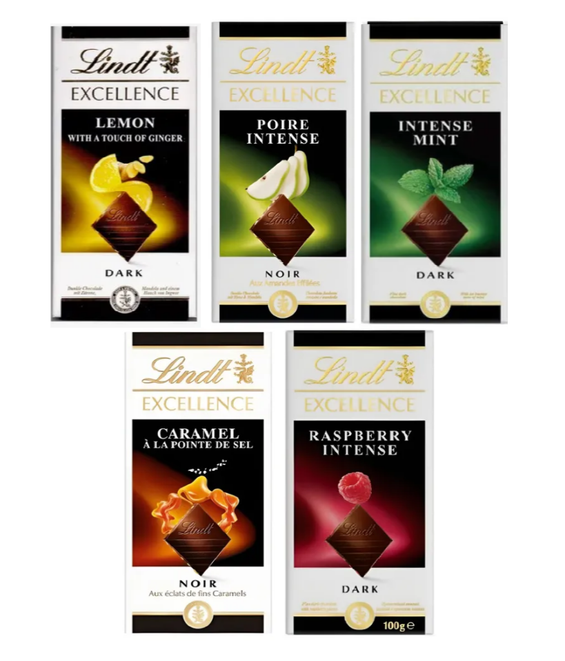 Набор шоколада Lindt Excellence, ( 5 шт. по 100 г.), Швейцария