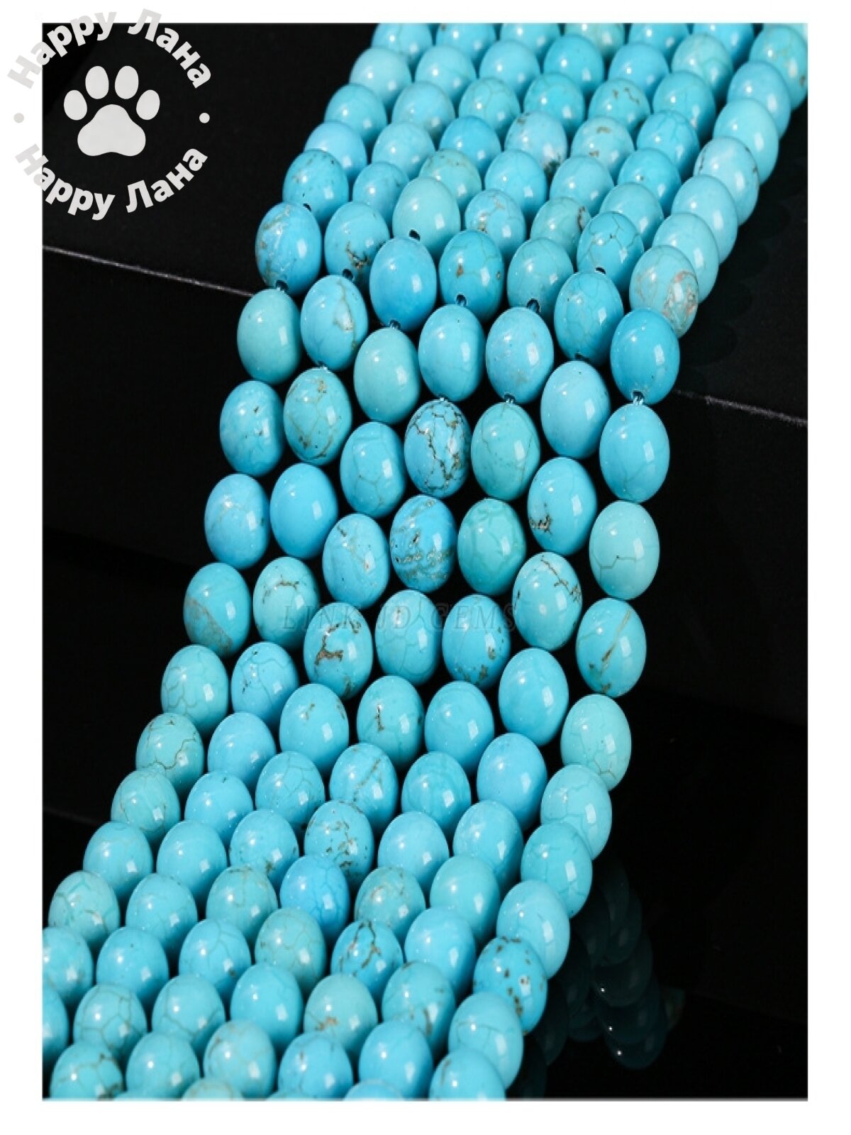 Натуральные бусины из ларимара 12 мм