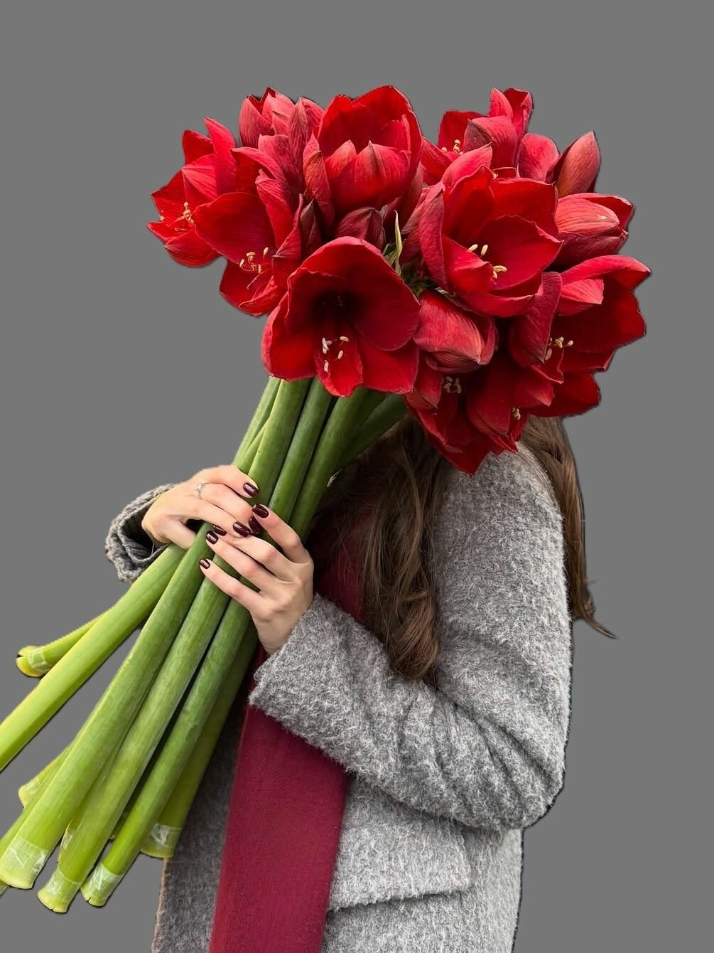 Букет из амариллисов красных