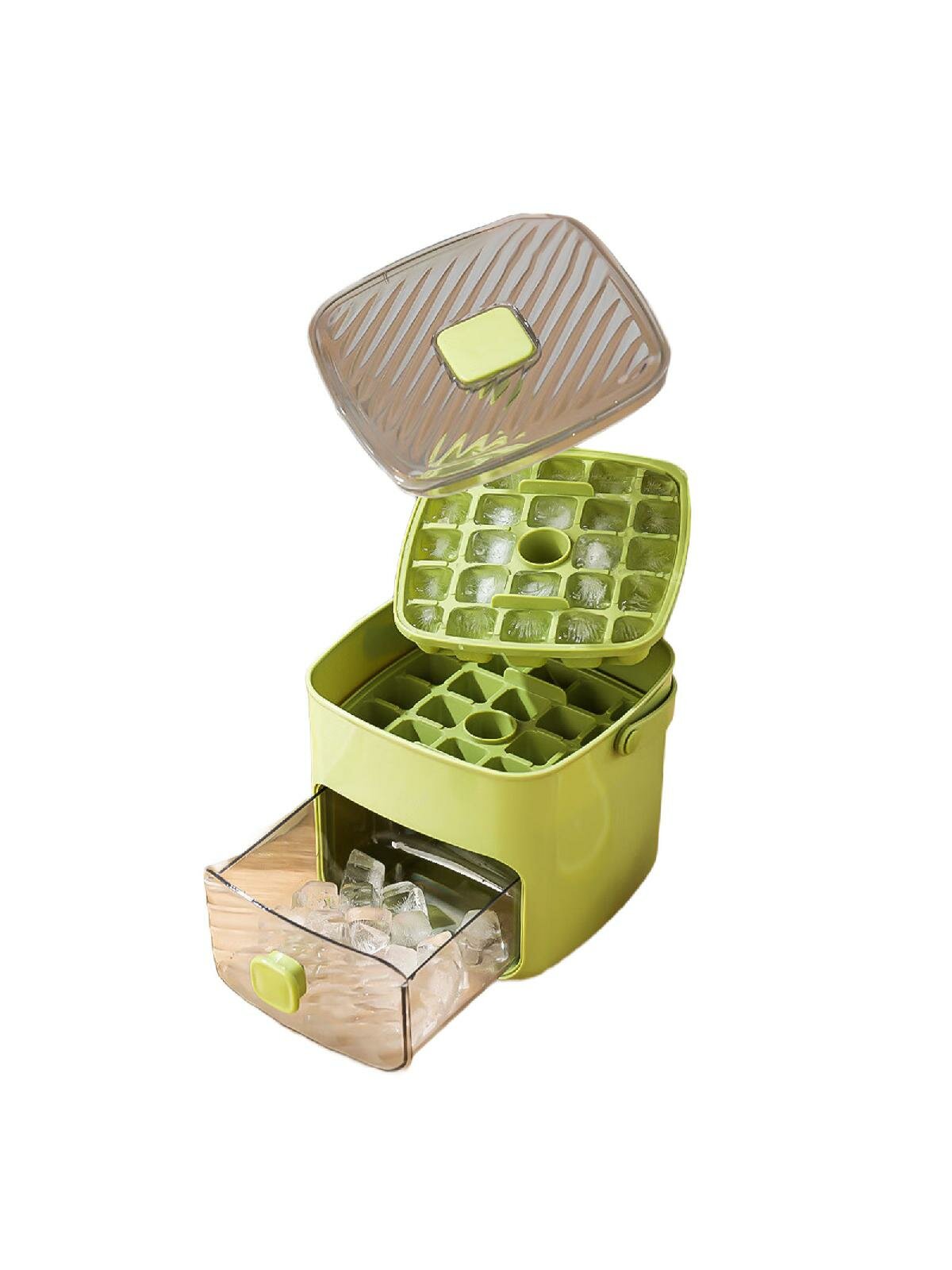 Пресс-бокс для льда с крышкой и лотками для льда для охлаждения напитков, кофе, сока