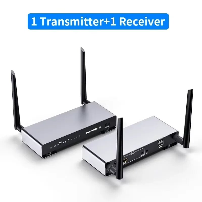 Беспроводной HDMI видеопередатчик Unnlink 200M 1080P 1TX add 1RX, EU Plug