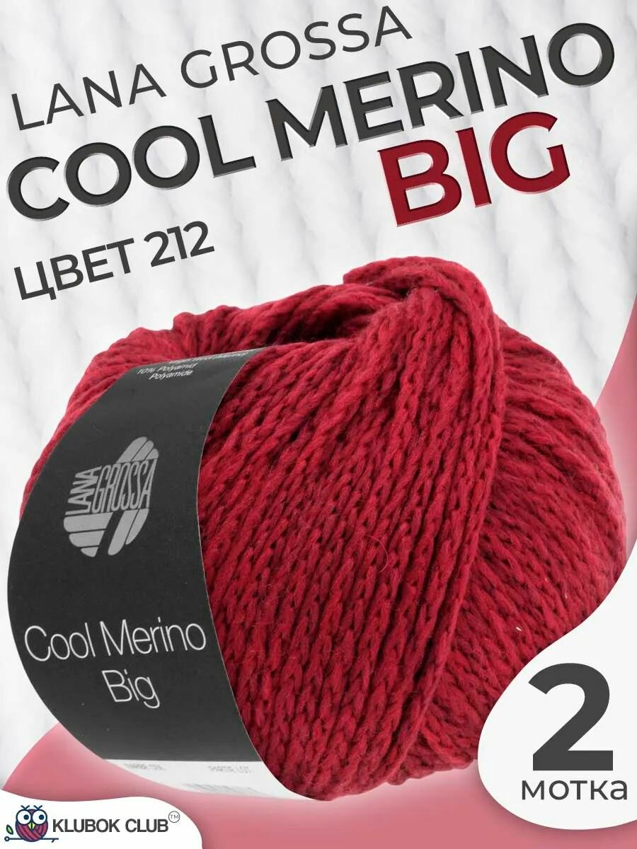 Пряжа для вязания Lana Grossa Cool Merino Big шнурок, цвет 212, 2 мотка
