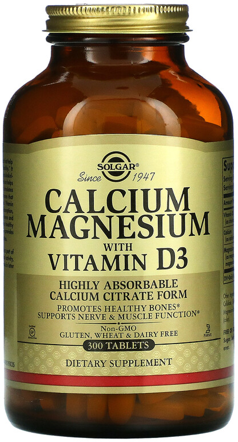 Solgar, Calcium Magnesium with Vitamin D3, Кальций и магний с витамином D3, 300 таблеток