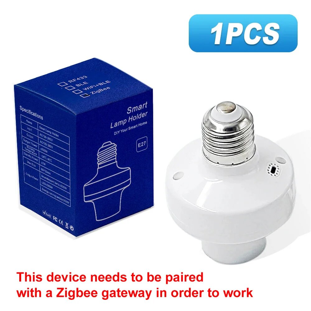 QIACHIP Wi-Fi умный патрон для ламп E27 Zigbee lampholder