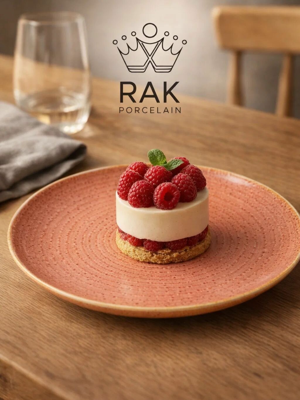 Тарелка круглая, блюдо RAK Porcelain Twirl Coral 1 шт, 28 см. Ударопрочный, профессиональный фарфор премиум. ОАЭ