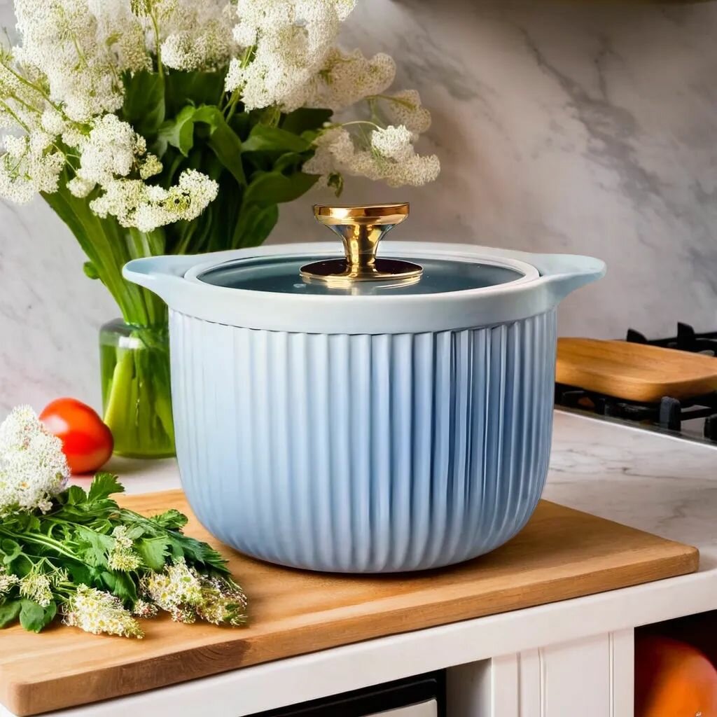 Кастрюля жаропрочная керамическая со стеклянной крышкой 2,5 л Lenardi