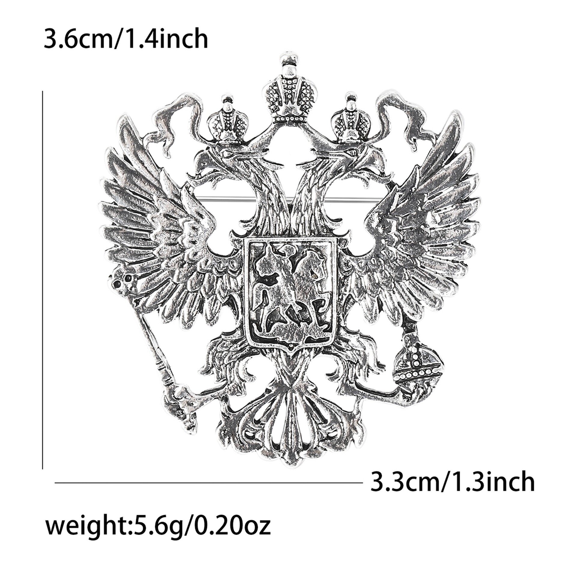Исторический значок "Герб России", металл, Серебро, кокарда, для Дня Победы