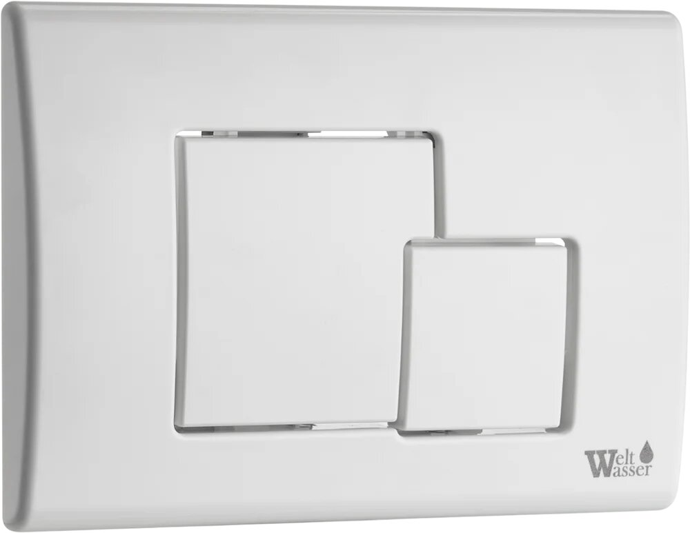 Кнопка смыва для унитаза Weltwasser WW Marberg 507 SE GL-WT белая, глянцевая, кнопка для инсталляции, двойной смыв