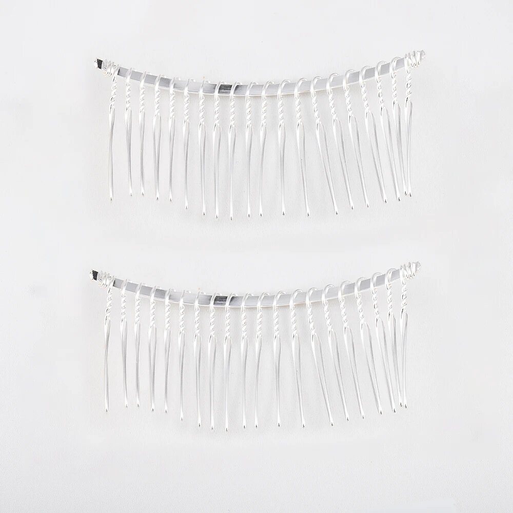 Металлические основы для аксессуаров для волос, серебристые, 10 шт, 20 teeth 10pcs, silver color