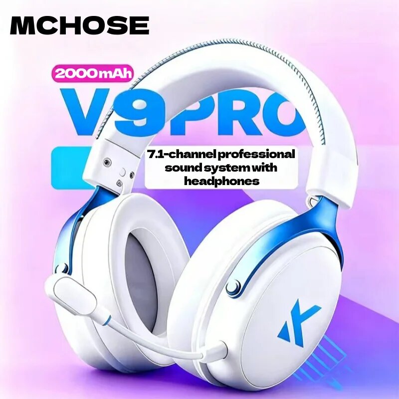 MCHOSE V9 Pro Беспроводные Игровые Наушники V9 Pro White Bule