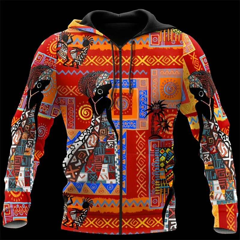 Толстовка Root Africa с африканским принтом, XXXL, ZipHoodie-PYA30377