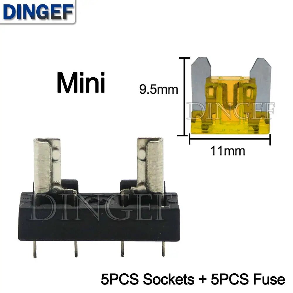 5 шт. Предохранителей DNIGEF для монтажа на печатной плате 20A 5set, Mini