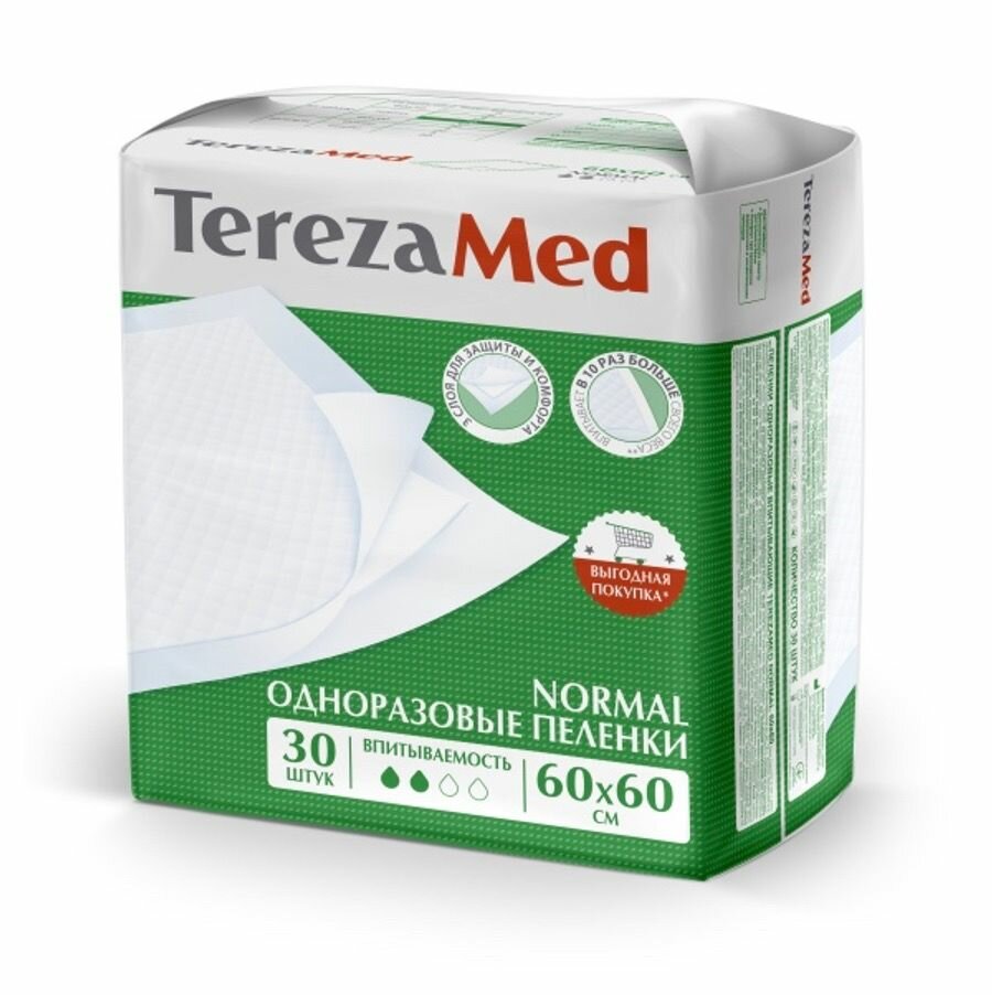 Пеленки TerezaMed Normal, 60x60 см, 30 шт.