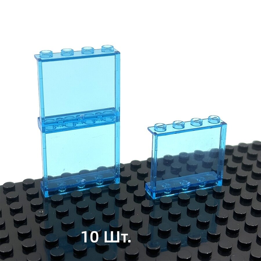 Прозрачные панели 1x4x3 точки, 10 штук, синие, ABS, для строительства домов и окон