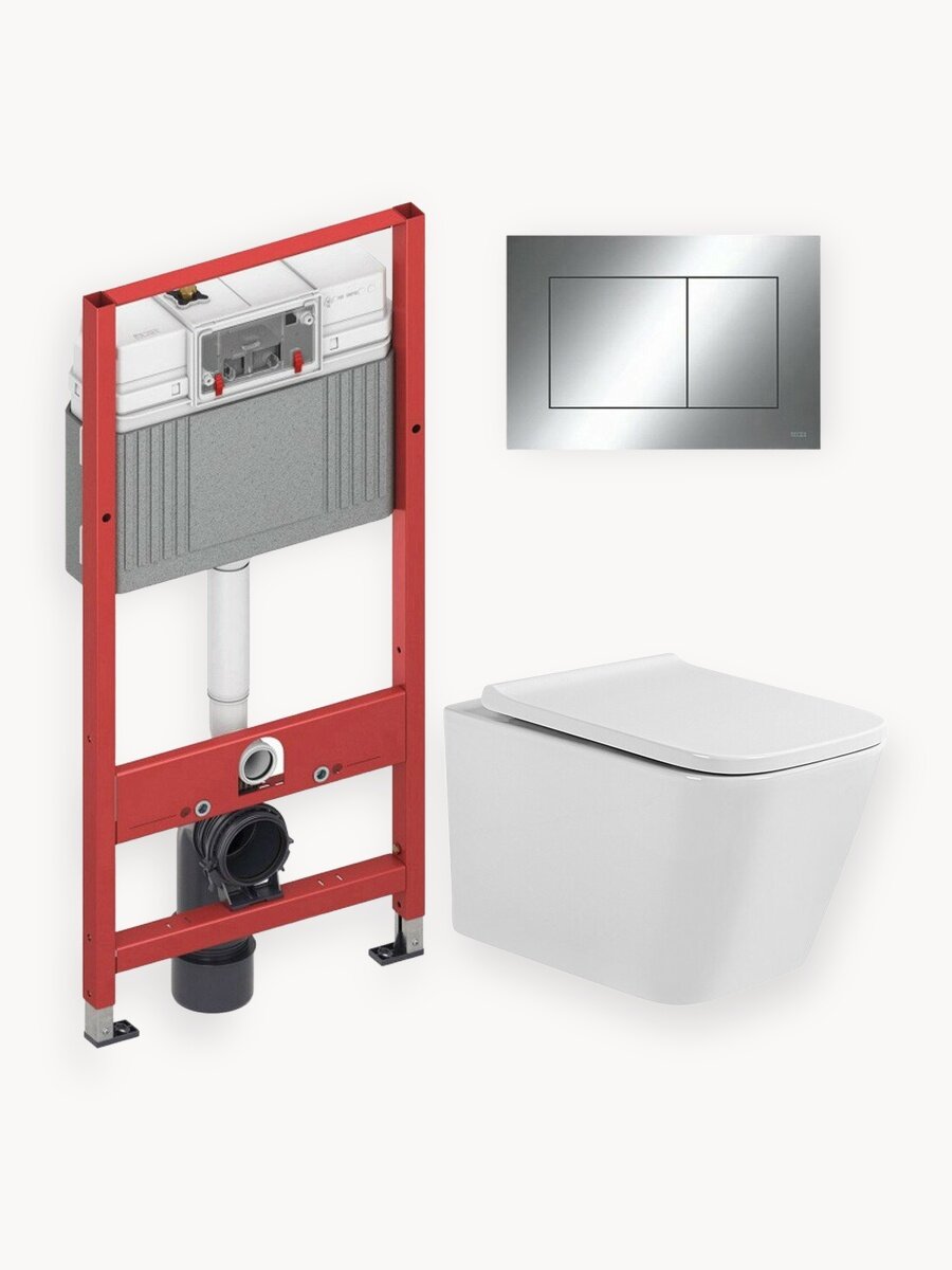 Инсталляция TECE 9400412 + унитаз Bloomix Regnum MD1205R/UF01 безободковый с сиденьем