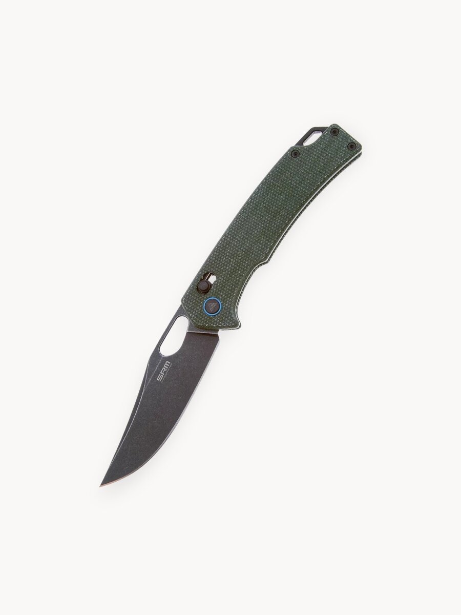 Складной нож SRM 9203, сталь 10Cr15CoMoV, рукоять микарта, зеленый