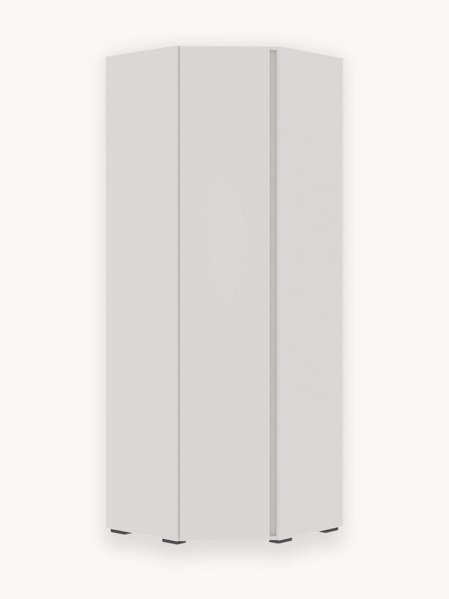 Шкаф угловой со штангой для одежды, с полками для хранения, ЛДСП, цвет- белый, Хелен ШК 04