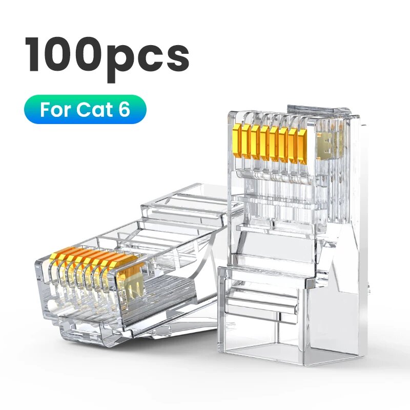 100шт RJ45 коннектор Cat6 Ethernet