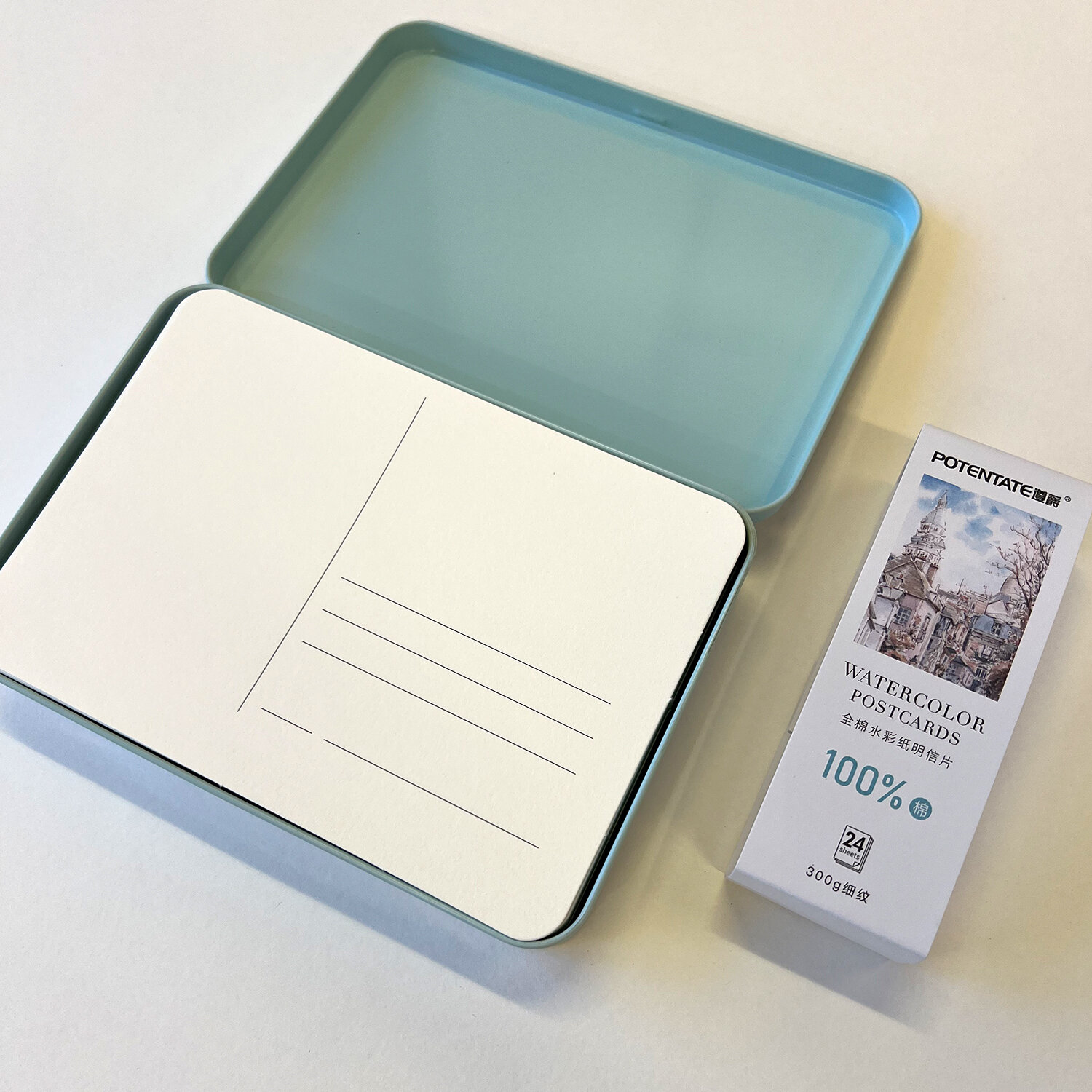 Набор открыток для акварели POTENTATE 300г/кв. м 105x155мм 24л satin хл.100% жестяная уп-ка