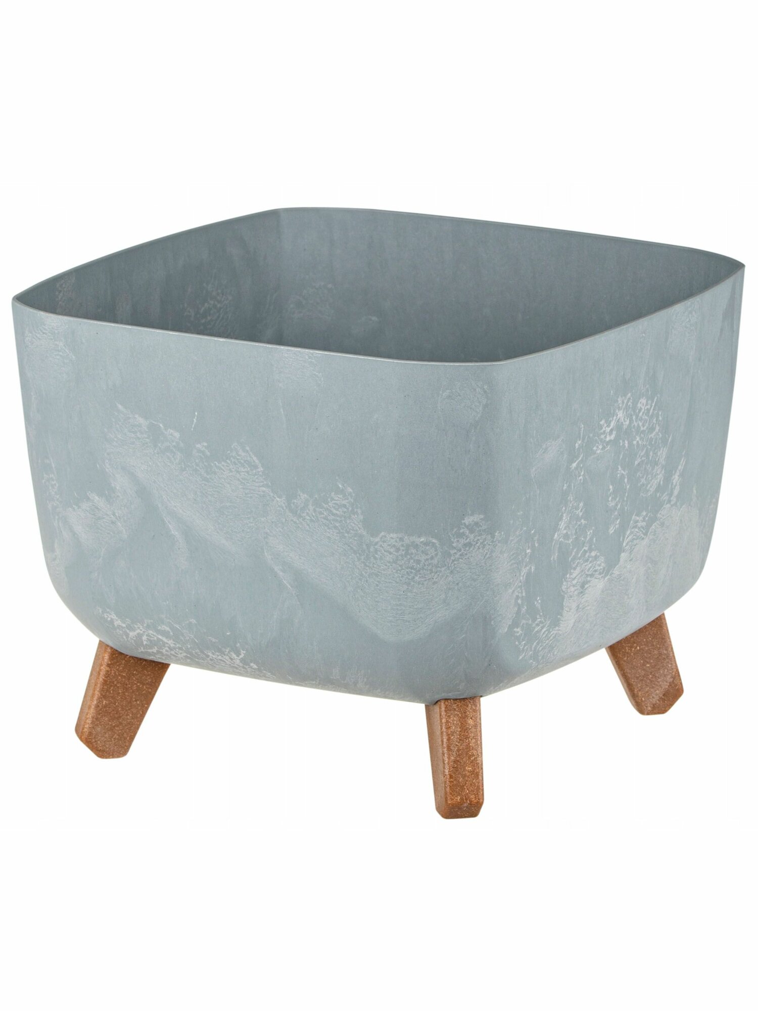 Кашпо для цветов Prosperplast GRACIA SQUARE на ножках, 39х39х27 см, 26 л, бетон