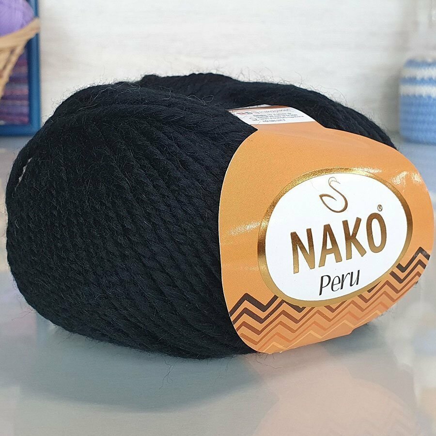 Пряжа Nako PERU 217 черный (5 мотков)