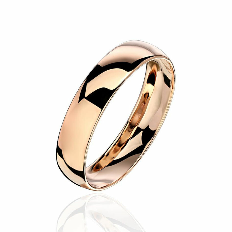 Кольцо обручальное, красное золото, 375 проба