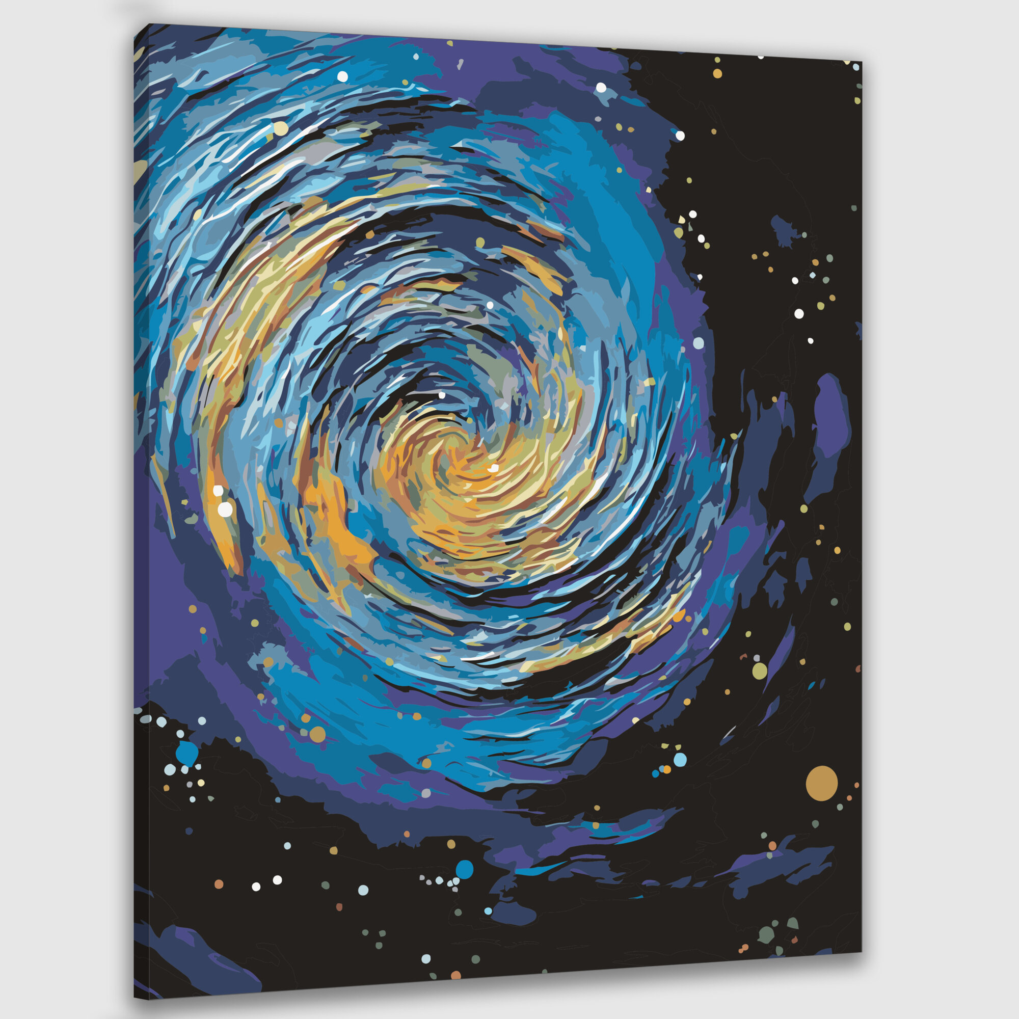 Картина по номерам 40x50 см, Абстракция, космос, галактики, туманности, звезды, мозаика, вращение, акриловые краски