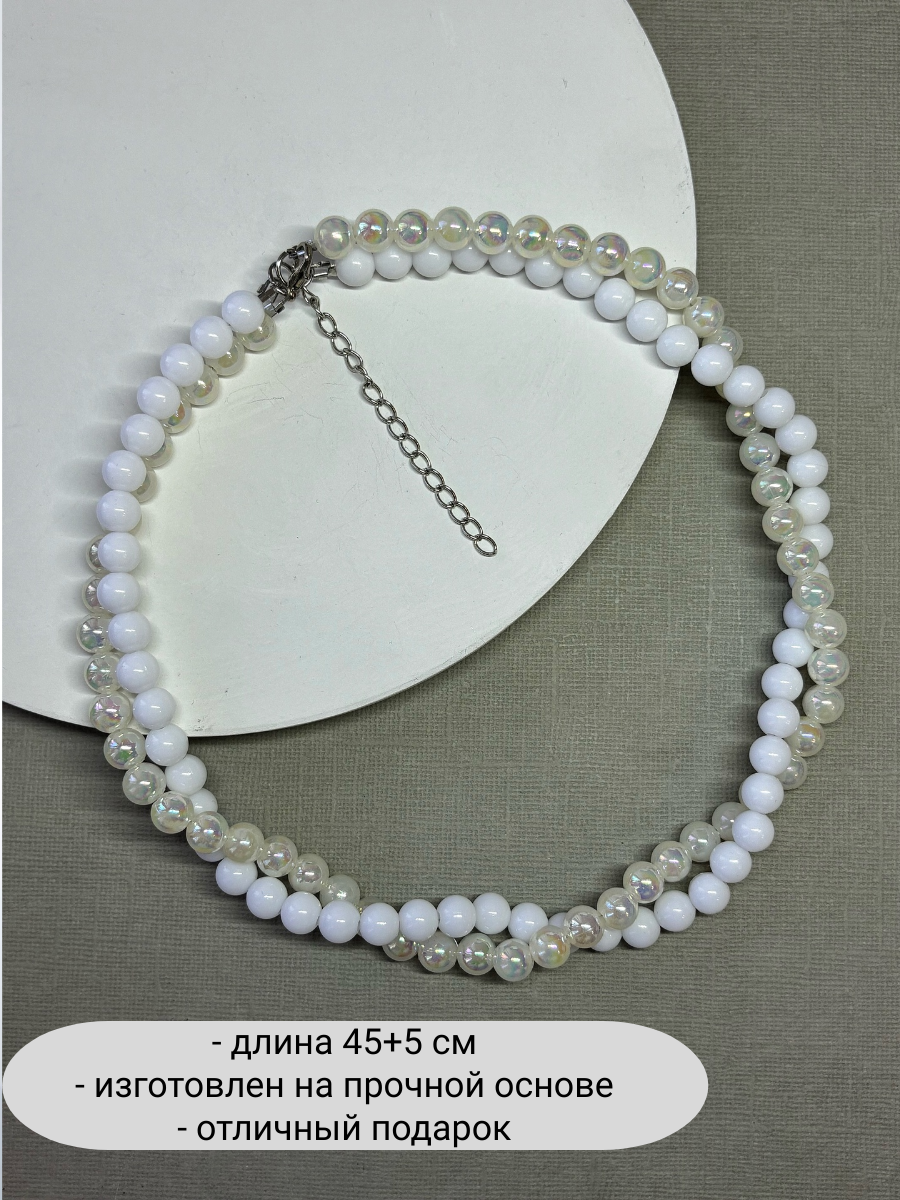 Колье, бисер, акрил, эпоксидная смола