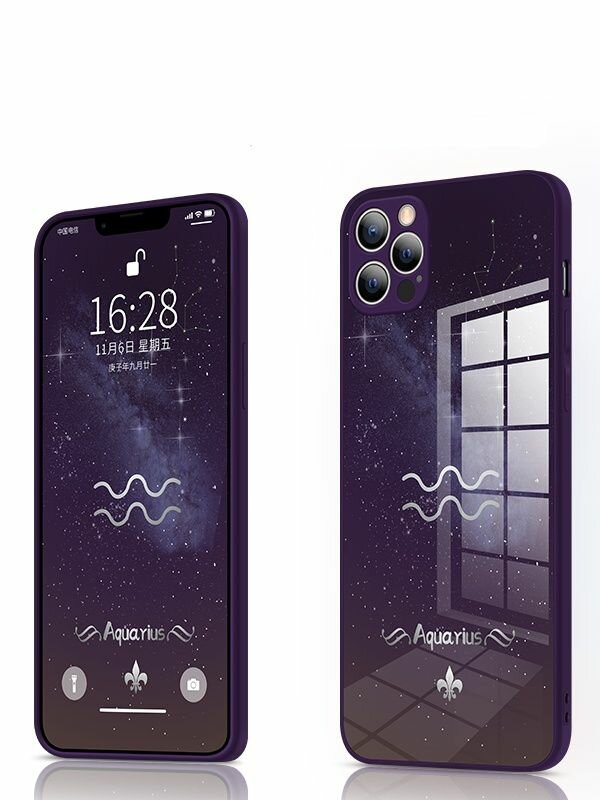Чехол для смартфона, iPhone 14, стекло Двенадцать созвездий