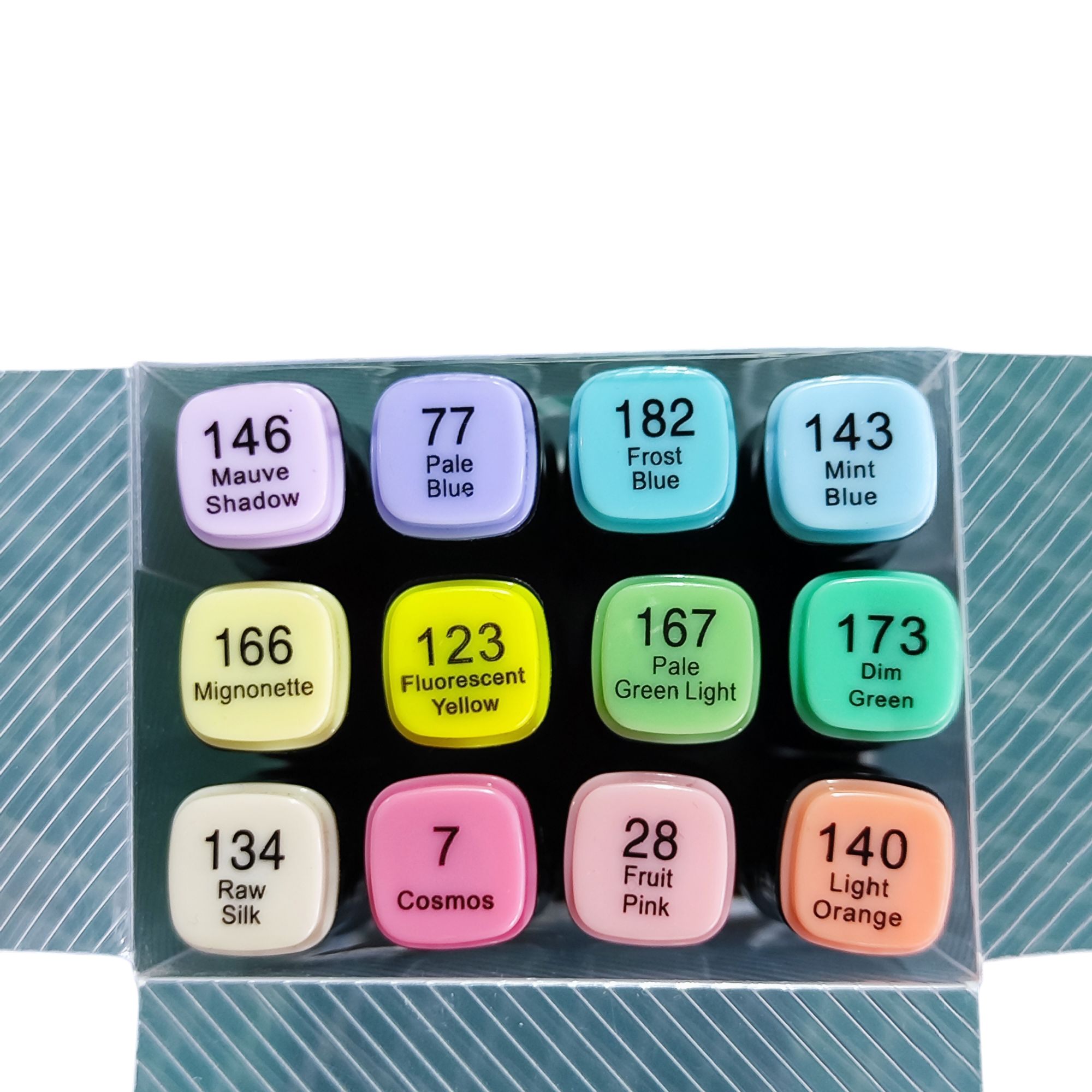 Набор маркеров для скетчинга 12 цветов в пластиковом боксе/ коробке.