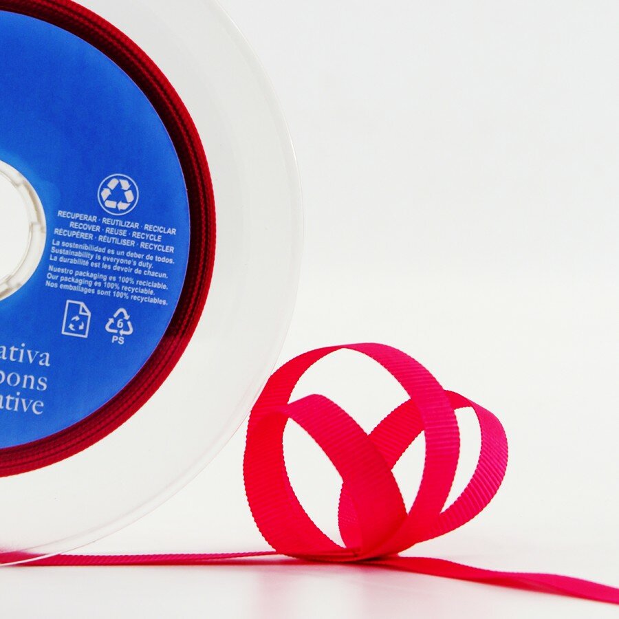 Лента репсовая SAFISA, 10 мм, 25 м, цвет 20 розовый темный