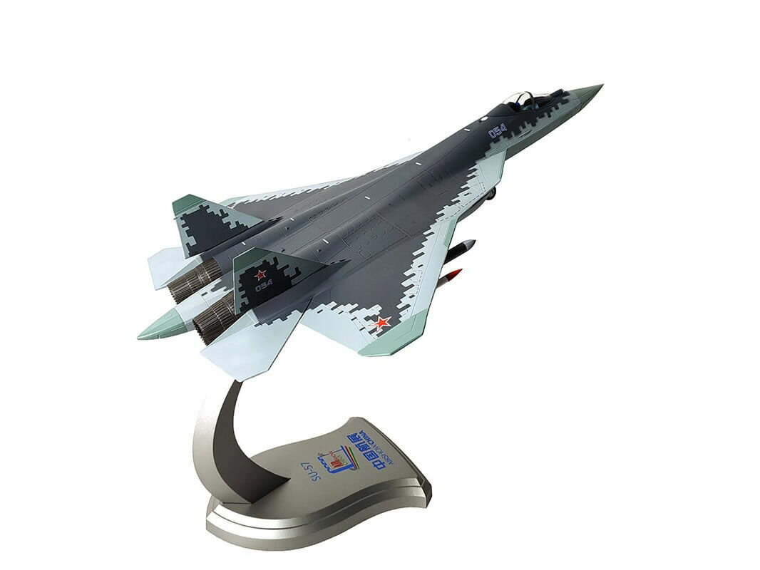 Самолет СУ-57 (Пиксели) (Металл) (С шасси) [Готовая модель] (1:48) [054]