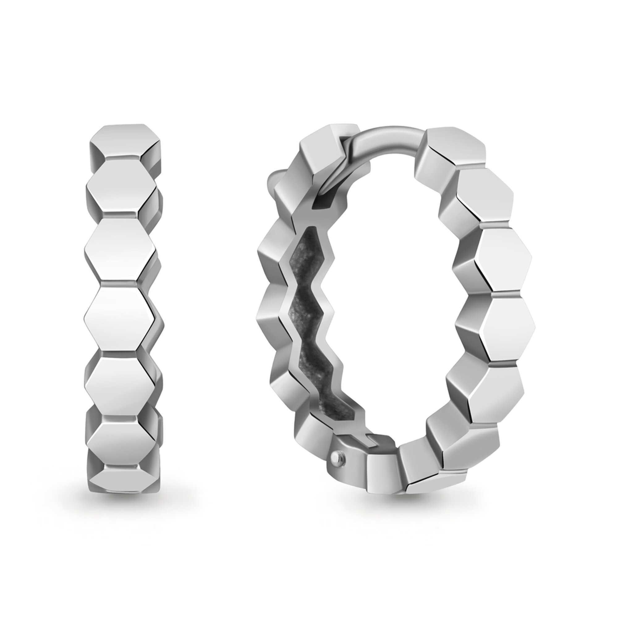 Серьги конго, серебро, 925 проба, родирование