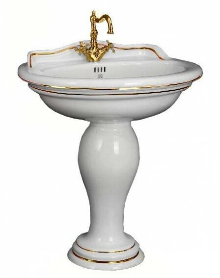 MILADY Колонна тюльпана, декор: D1 золото/белая керамика