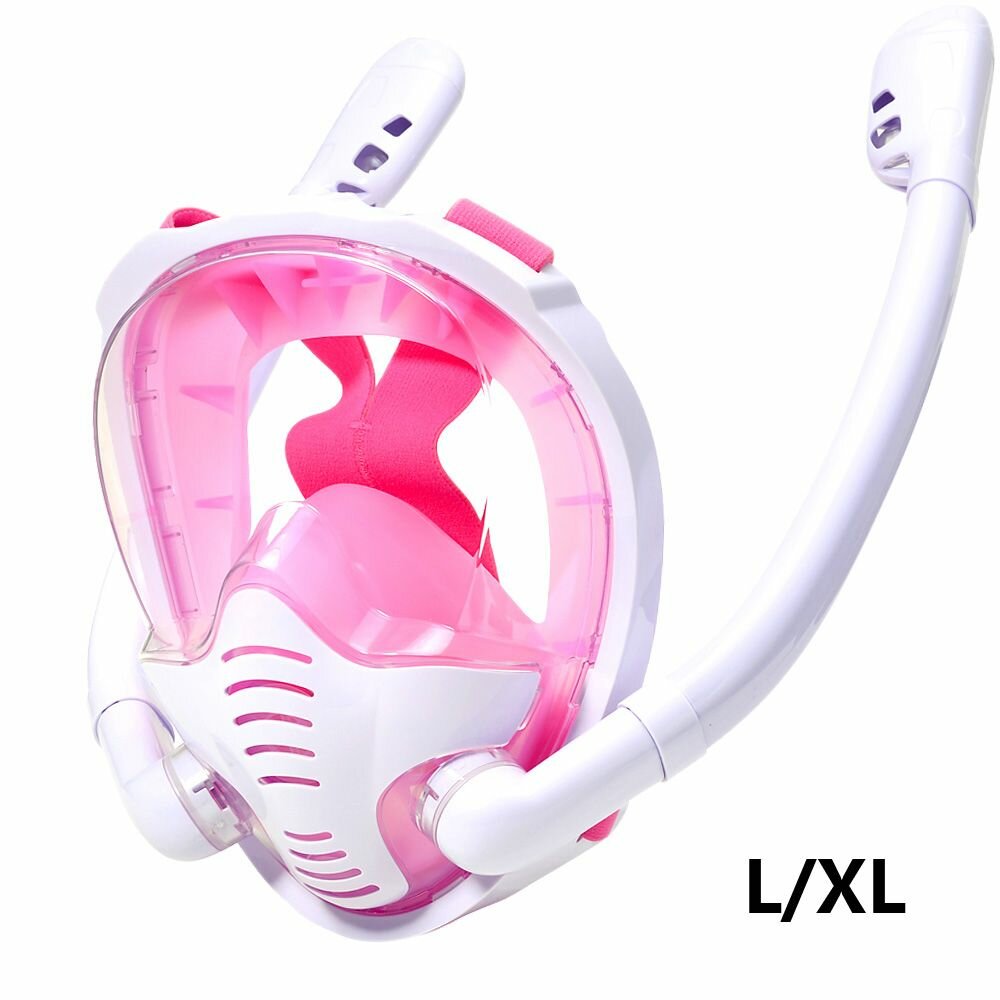 Маска для снорклинга на все лицо с панорамным обзором 180 , силиконовые очки для снорклинга с сухим верхом, дайвинга, плавания с 2 трубками, защита от запотевания и протечек