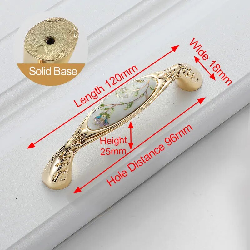 NAIERDI Ручки для шкафа керамические 10 шт 1098YD-96mm