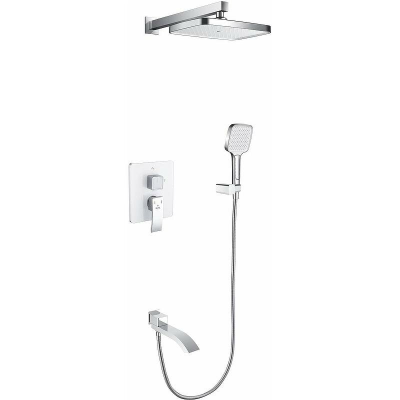 Душевая система Rose R15F R1535F Белая Хром