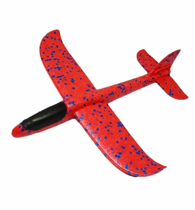 Самолет-планер, метательный, для улицы, из пенопласта, красный, 36см
