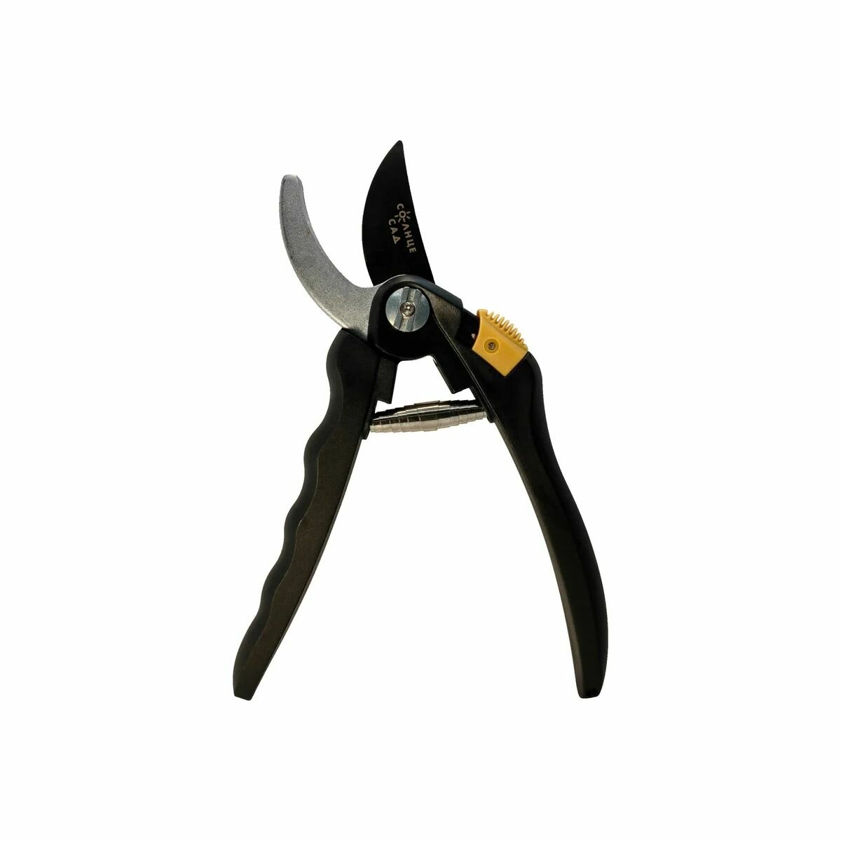 Секатор садовый Zema "Солнце Сад" 20 мм, пружинный плоскостной, углеродистая сталь с тефлоновым покрытием, с фиксатором лезвий