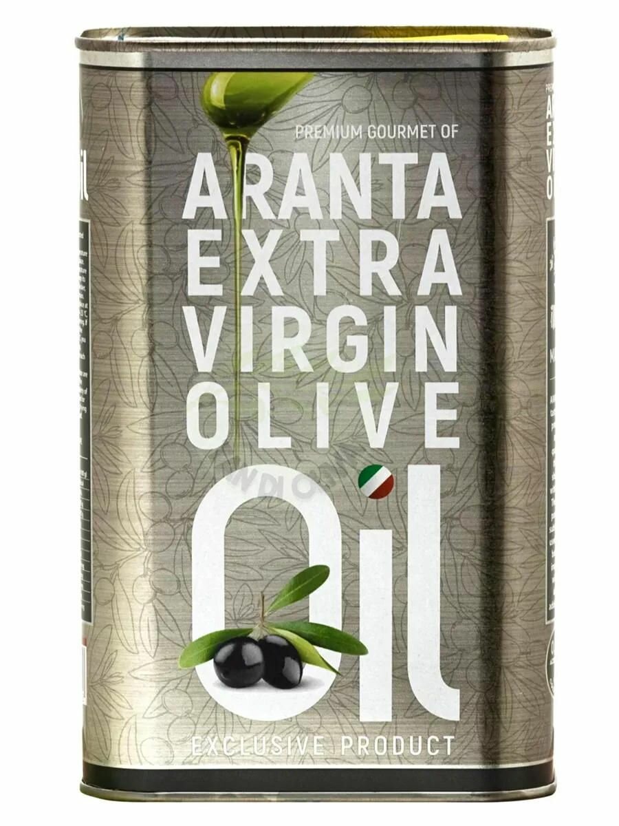 Оливковое масло Extra Virgin Aranta нерафинированное для салата, холодного отжима, 1 л