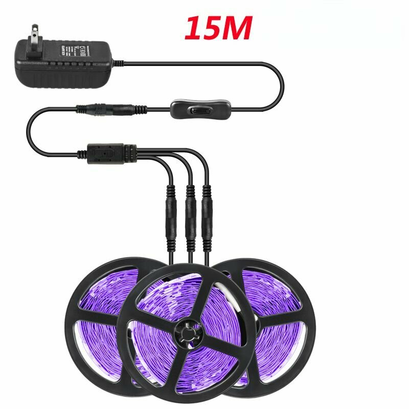 Светодиодная ультрафиолетовая черная лампа с 15 метрами, флуоресцентная вечеринка