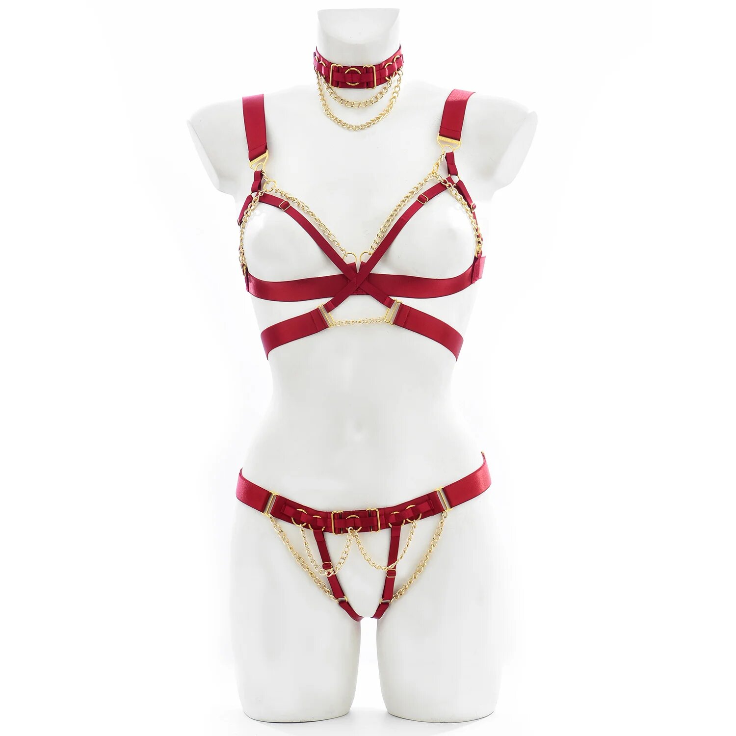 Красный комплект ремней JLX.HARNESS, Бордовый