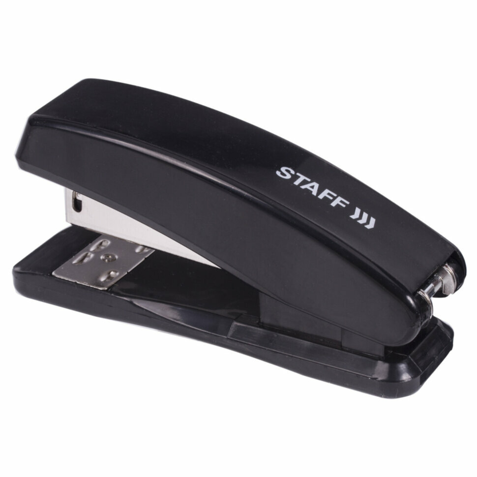 Степлер №24/6, 26/6 STAFF "Basic", до 20 листов, черный, 224626, 224626