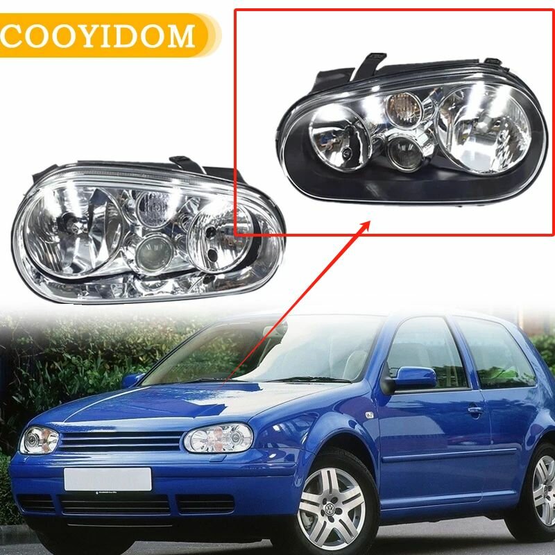 Фара для Volkswagen Golf 4 (MK4) 2002-2005 черная электрическая — фара-замена для VW Golf IV 2002/2003/2004/2005