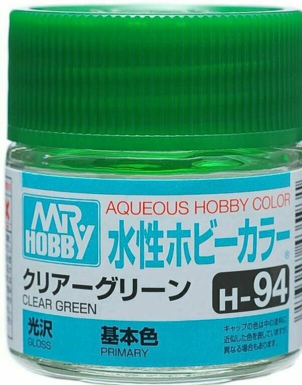 H 94 краска водоразбавляемая художественная т. м. MR.HOBBY 10мл CLEAR GREEN