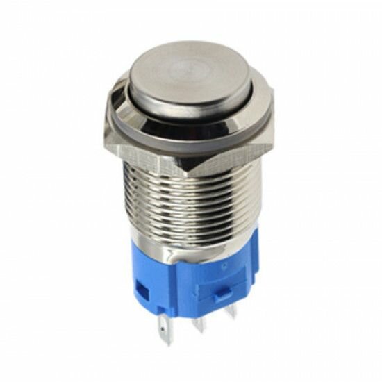 Кнопка металлическая с фиксацией 16 мм