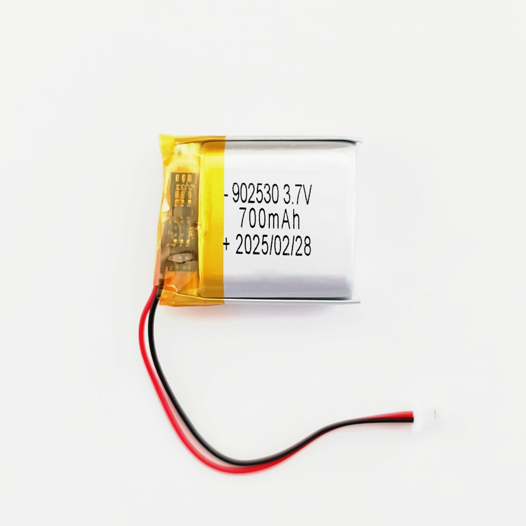 Аккумулятор 3.7v 700mAh 2 pin 2 провода + разъем (фишка) коннектор 902530 Li-Pol универсальная аккумуляторная батарея 9x25x30 Терабайт Маркет