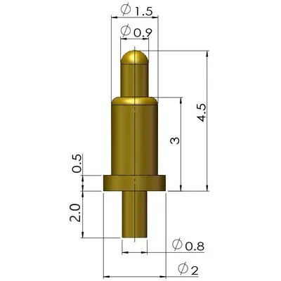 RTLECS PGTH-xxxx подпружиненные разъемы Pogo Pin 100 шт. Height 4.5